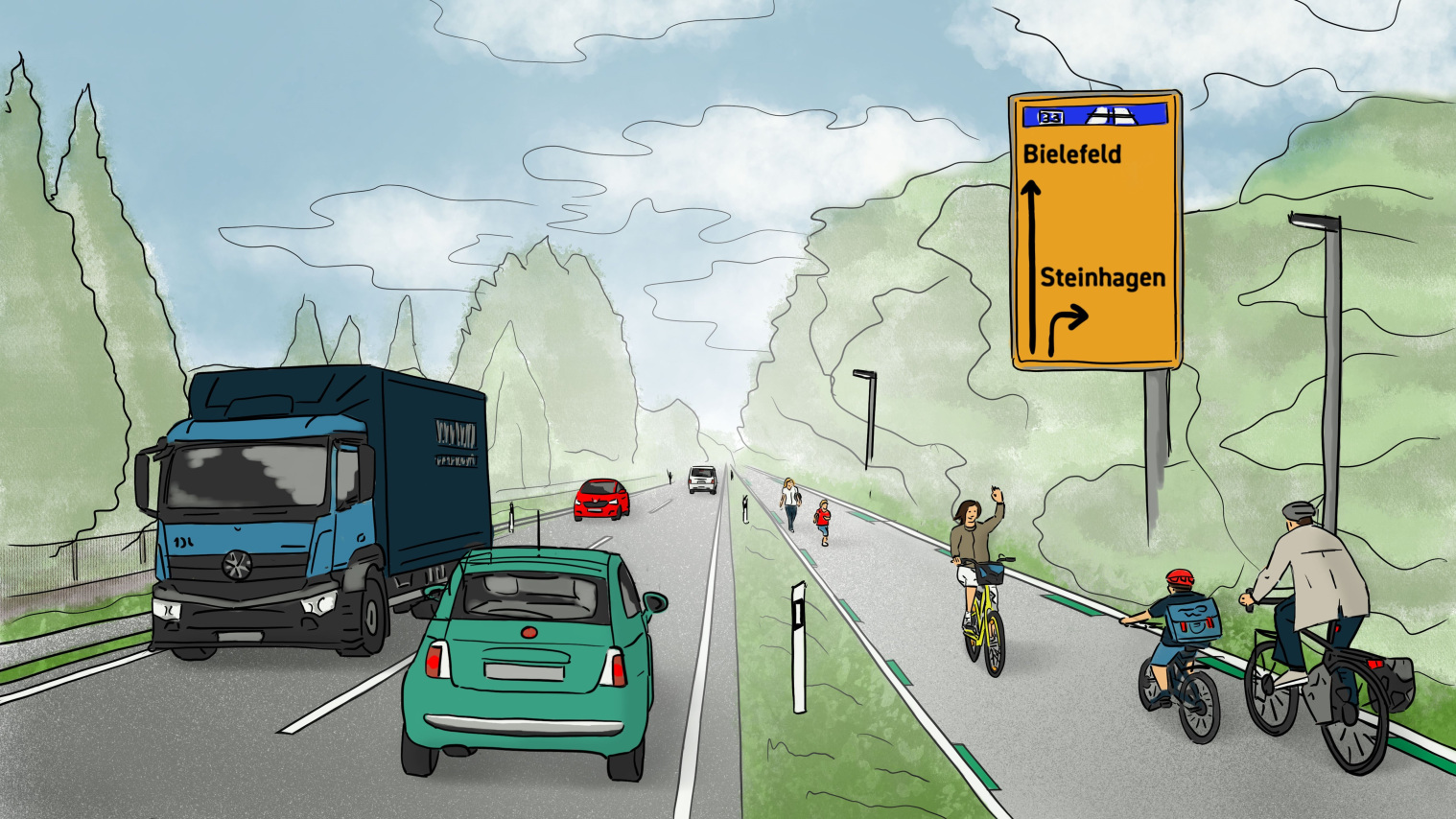 Veloroute entlang der ehemaligen B 68 | Bielefeld